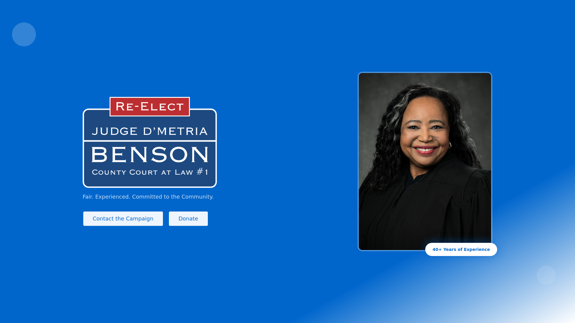 Judge D'Metria Benson - Dallas County Court 1