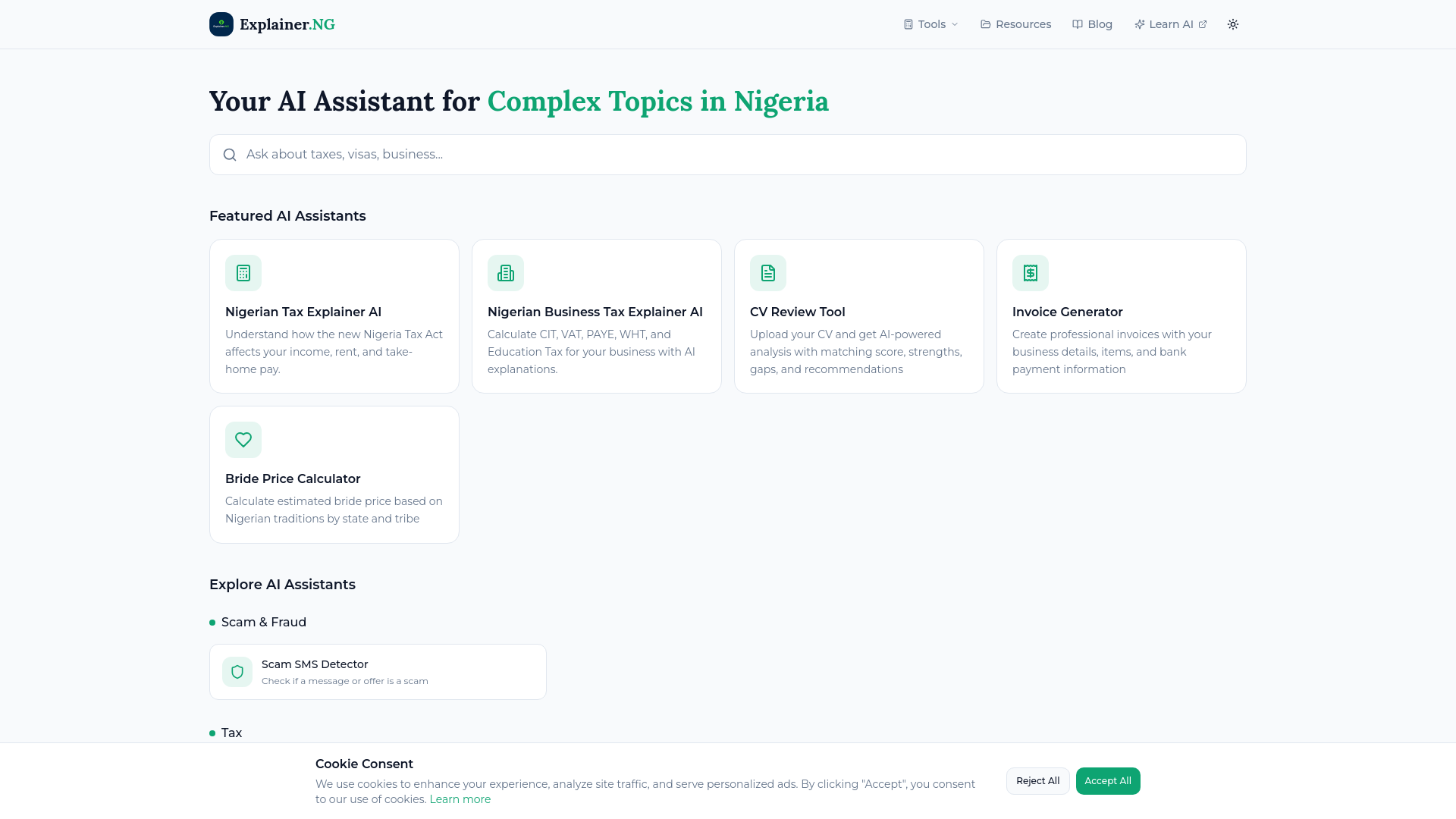 Explainer.NG - Understand Nigerian Laws, Taxes & Policies