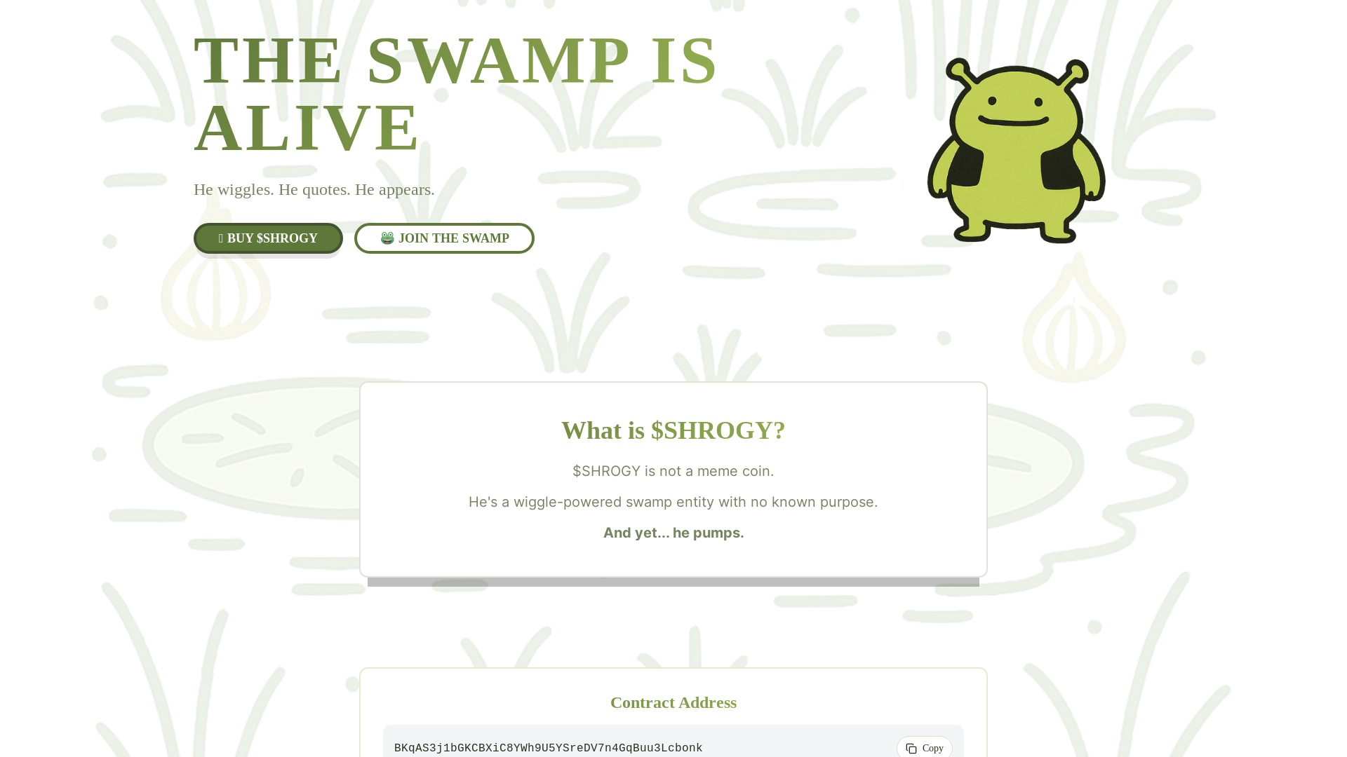 $SHROG - The Swamp Entity | Solana Meme Token