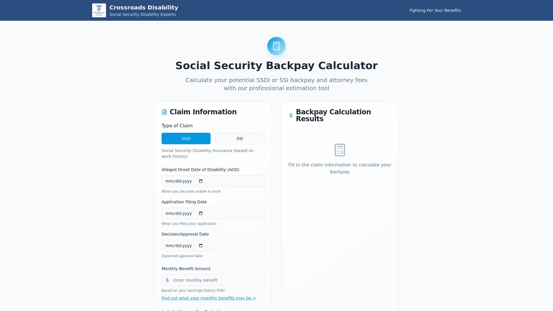 Social Security Backpay Calculator | Free SSDI & SSI Estimate