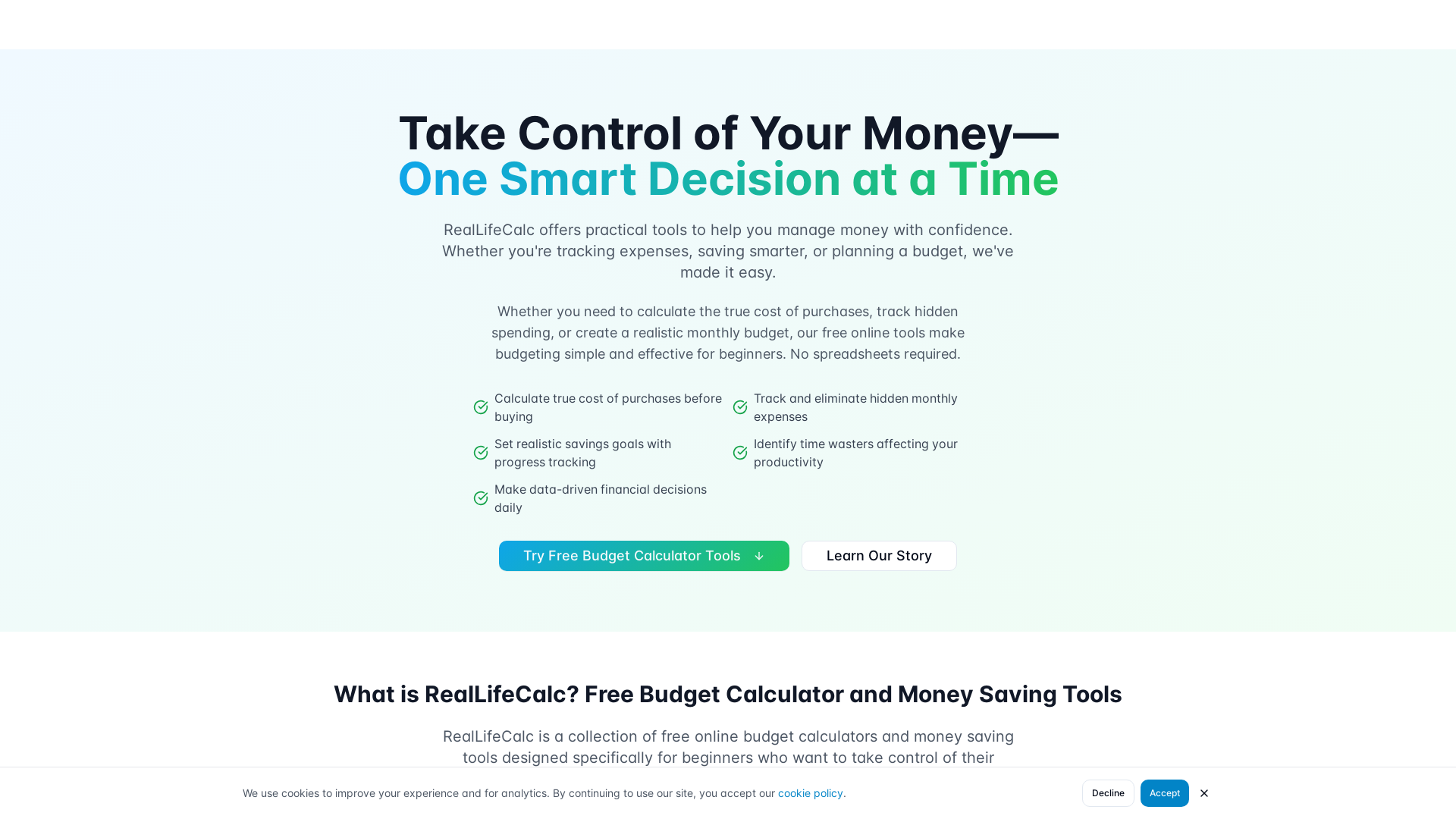 RealLifeCalc | Smart, Simple Tools for Better Money Decisions