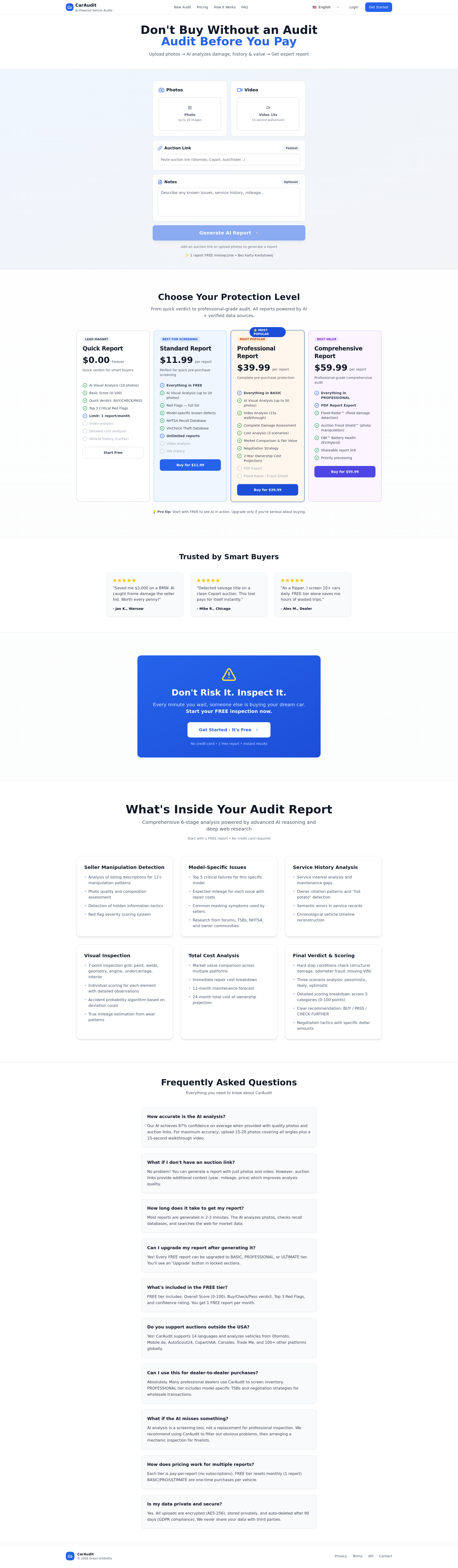 CarAudit - AI-Powered Vehicle Audits
