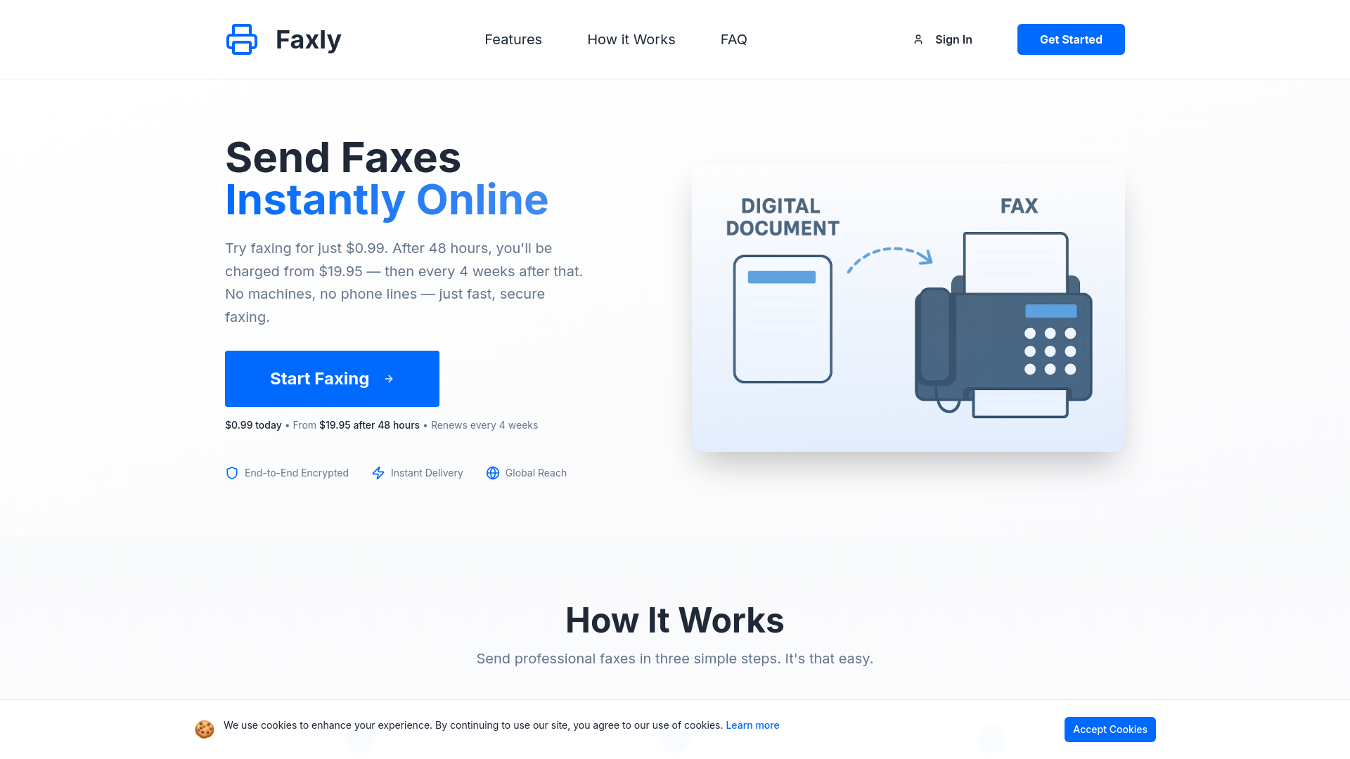 Faxly - Modern Online Fax Service