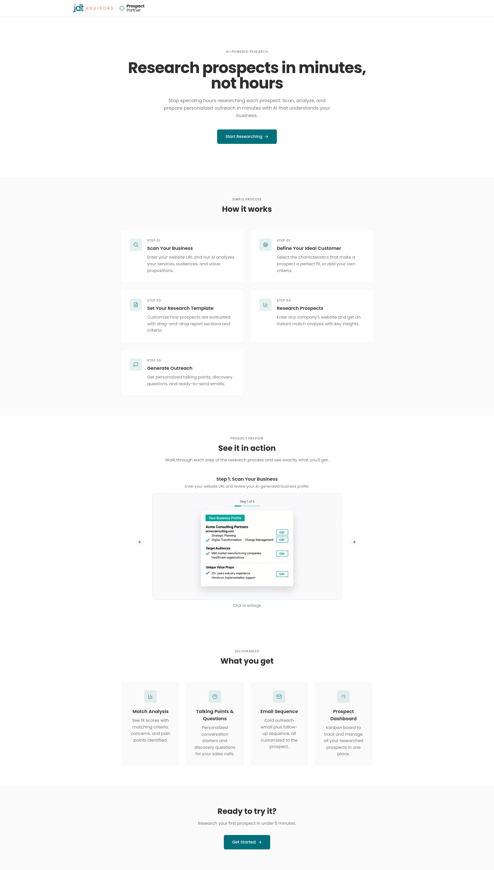 Prospect Partner | AI-Powered Prospect Research in Minutes