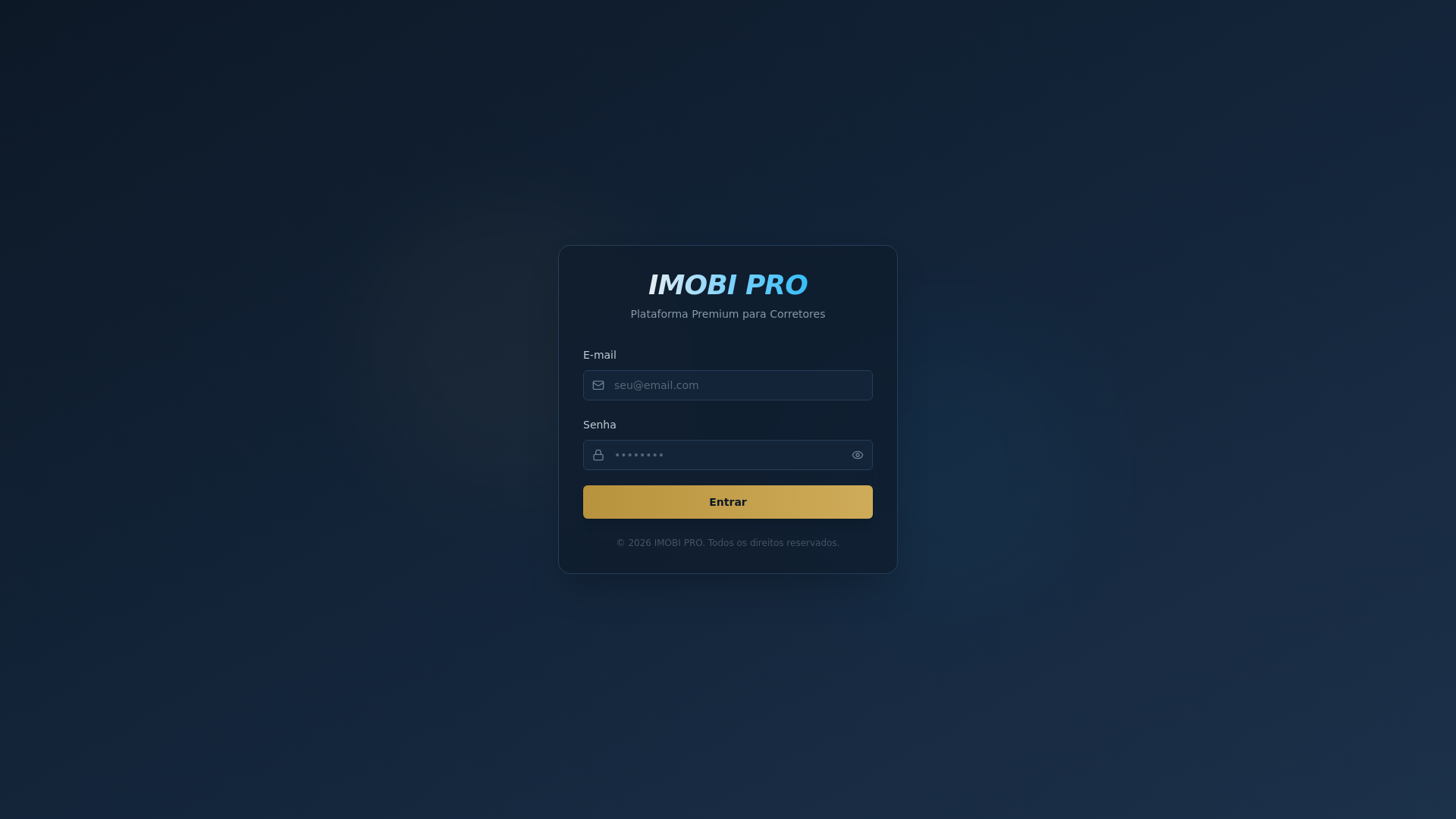 Imobi Pro - Plataforma Inteligente para Corretores