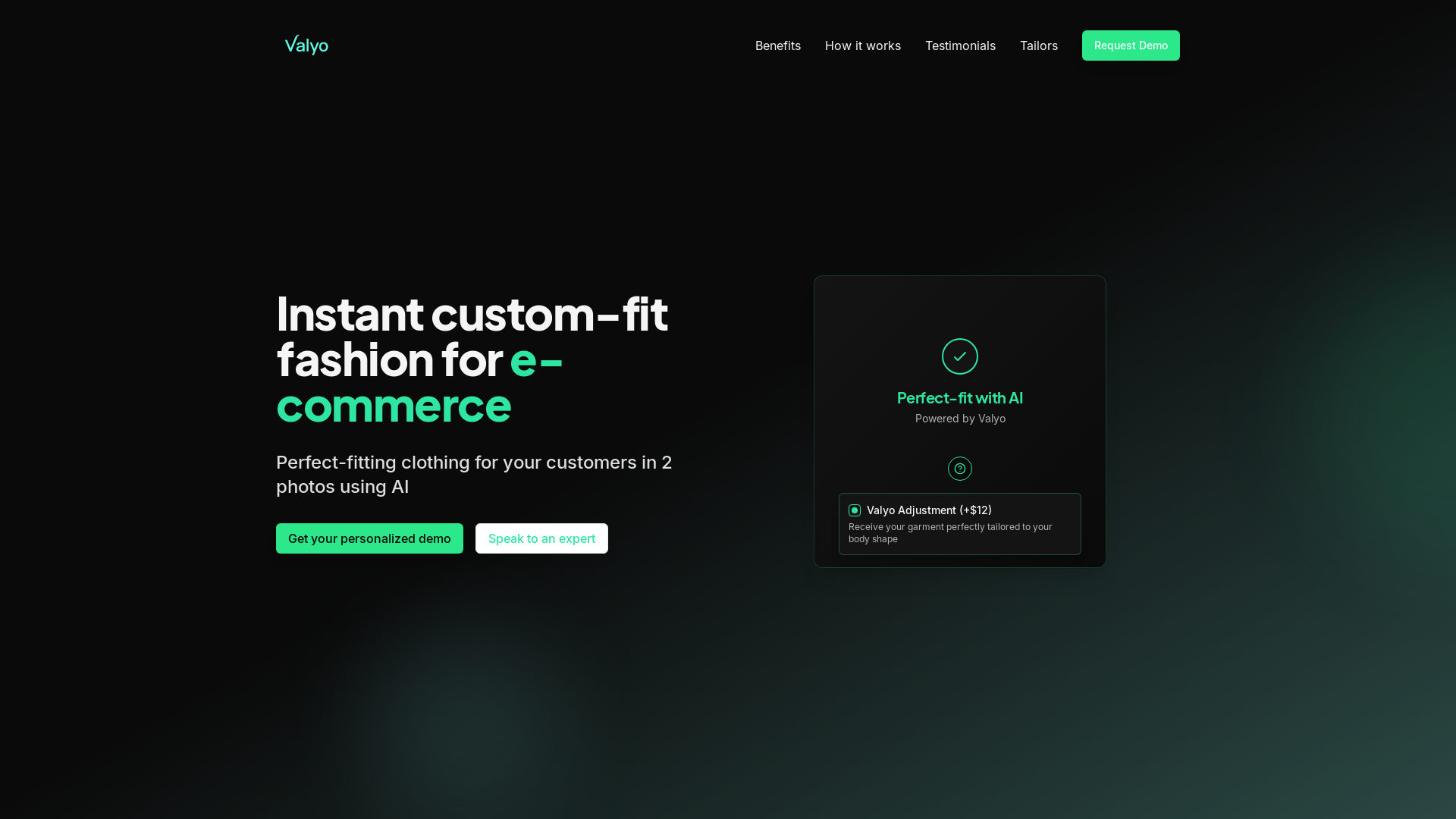 Valyo - Instant custom-fit fashion for e-commerce
