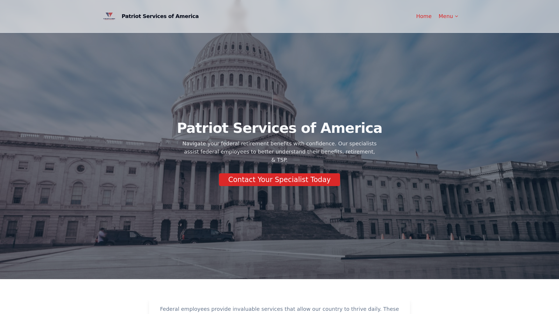 Federal Retirement Services | Patriot Services of America