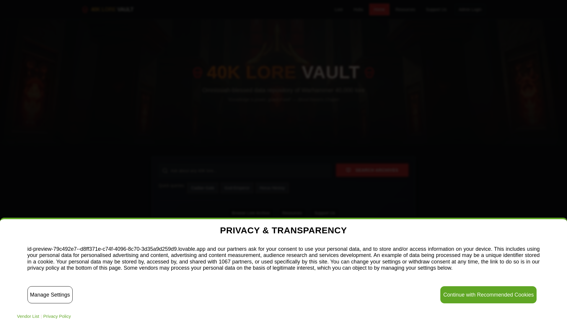 40K Lore Vault - Warhammer 40K Lore Database