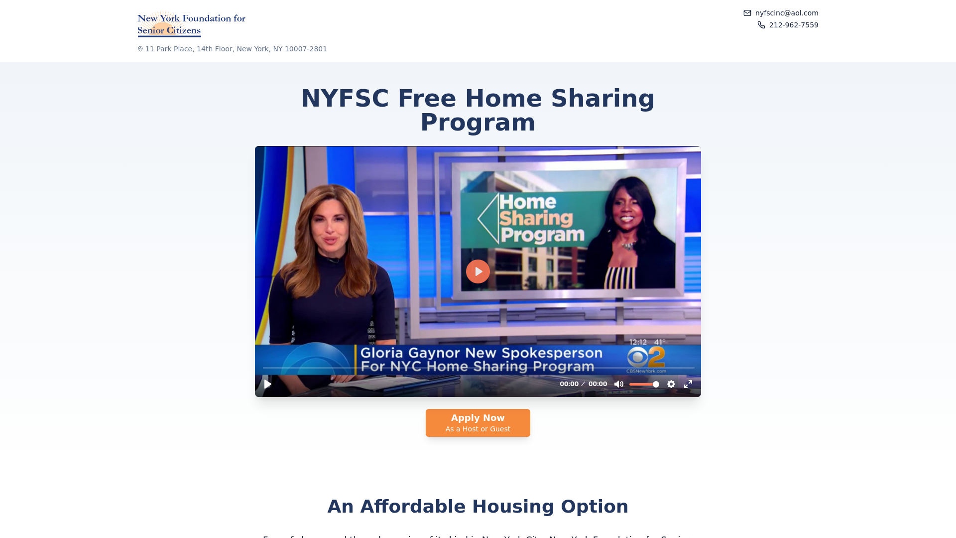 NYFSC Free Home Sharing Program | Affordable Housing in NYC