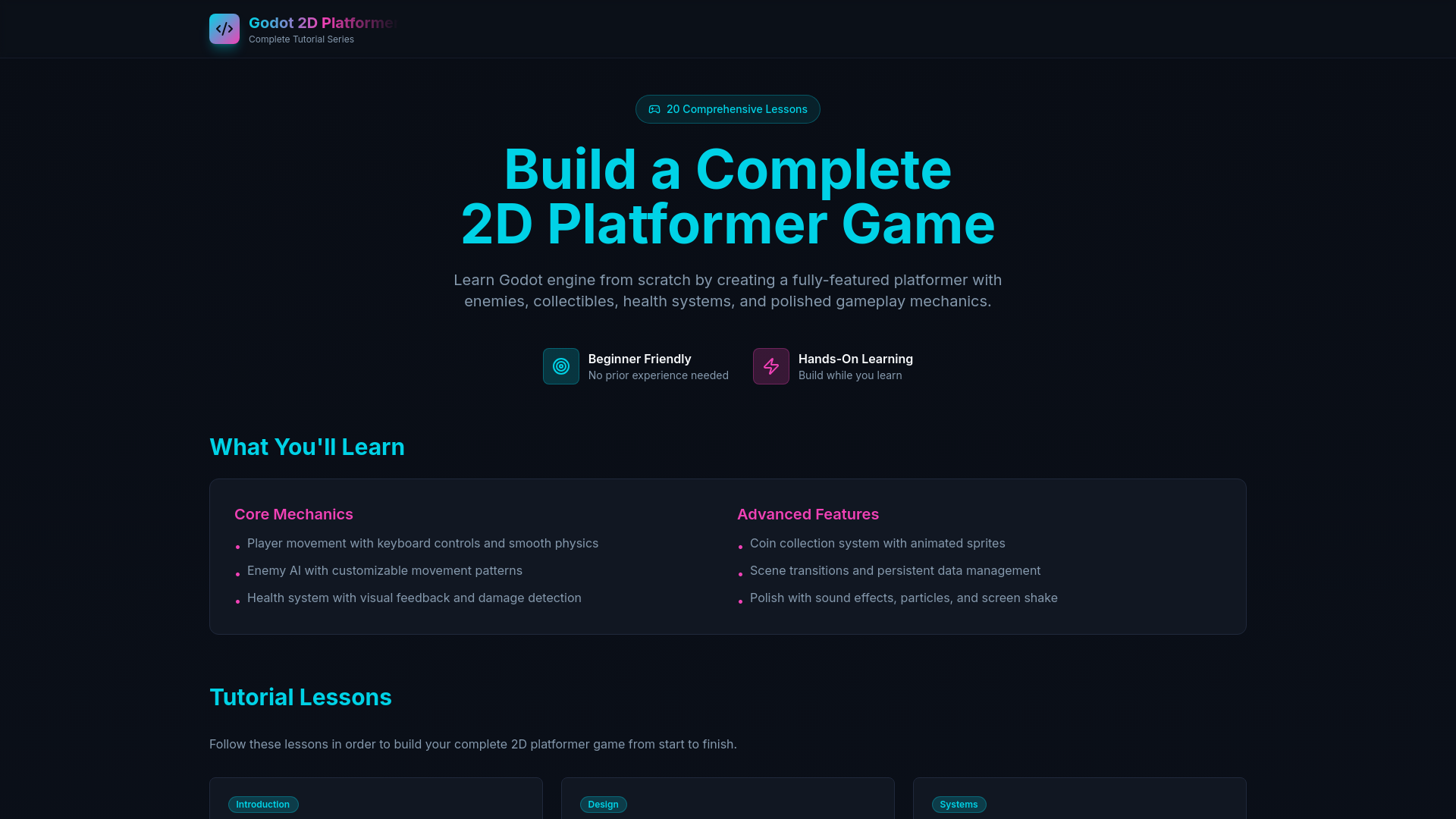 Godot 2D Platformer Tutorial - Complete Game Development Course