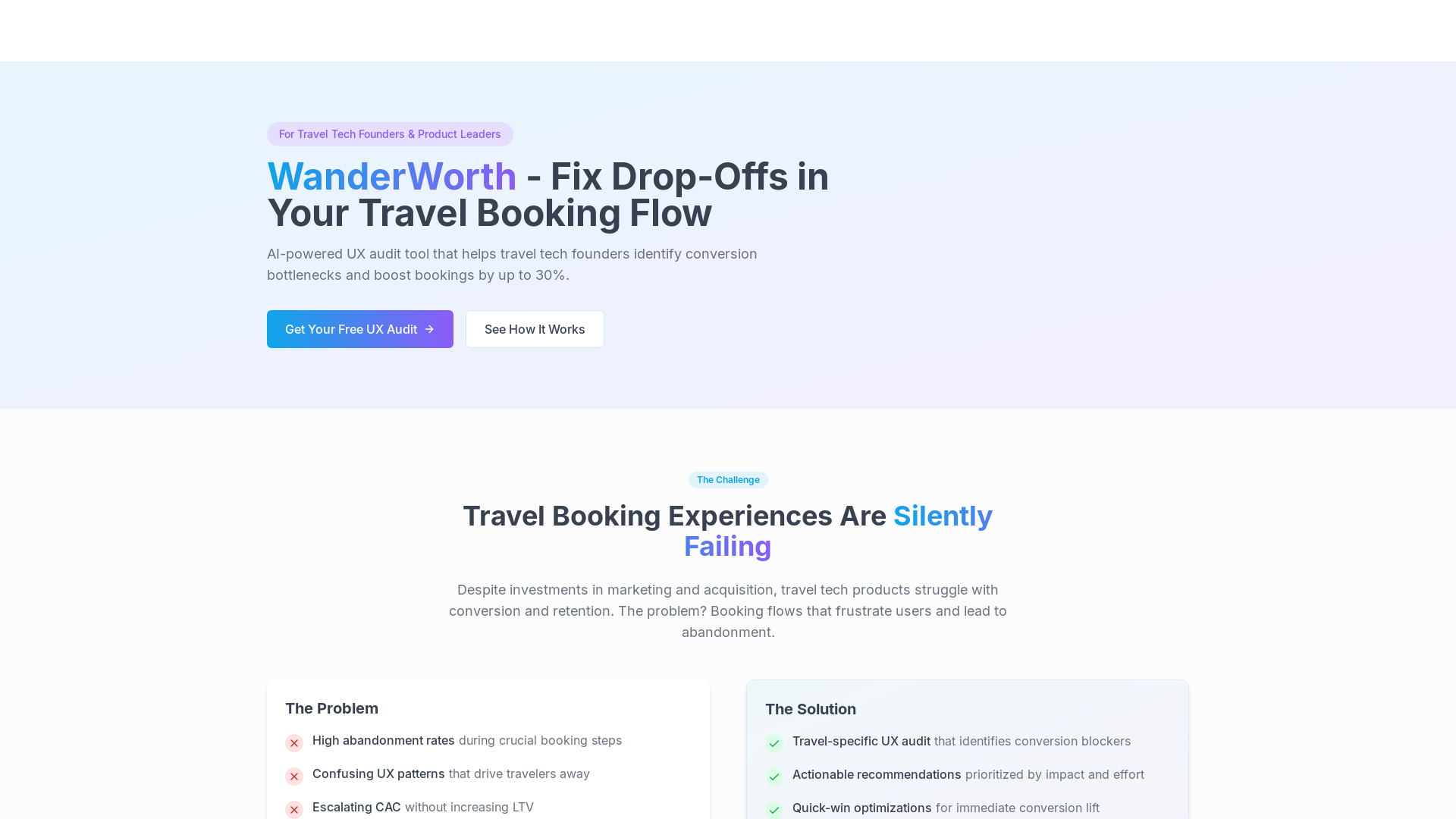 Travel UX Audit Tool - Optimize Your Booking Flow