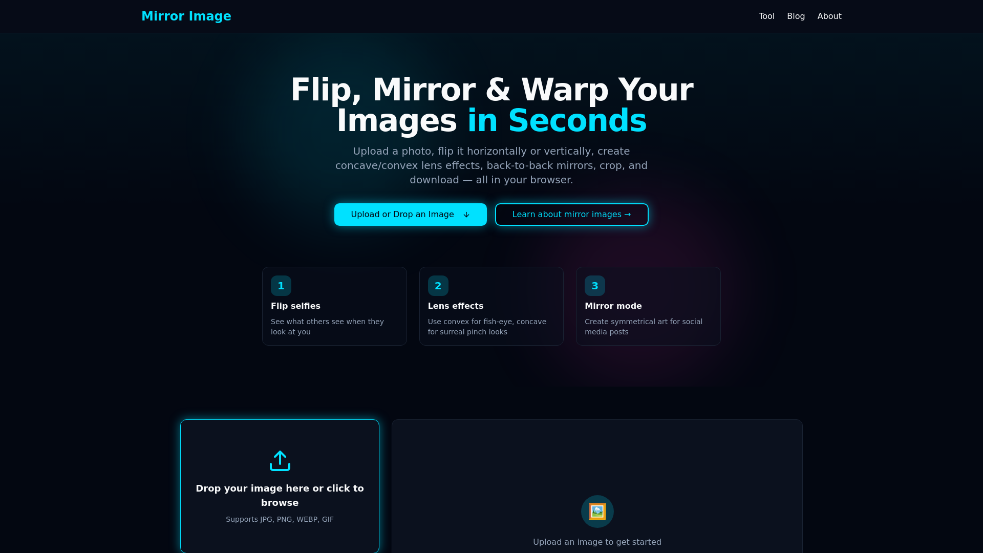 Mirror Image Mirror - Flip, Mirror & Warp Images Online
