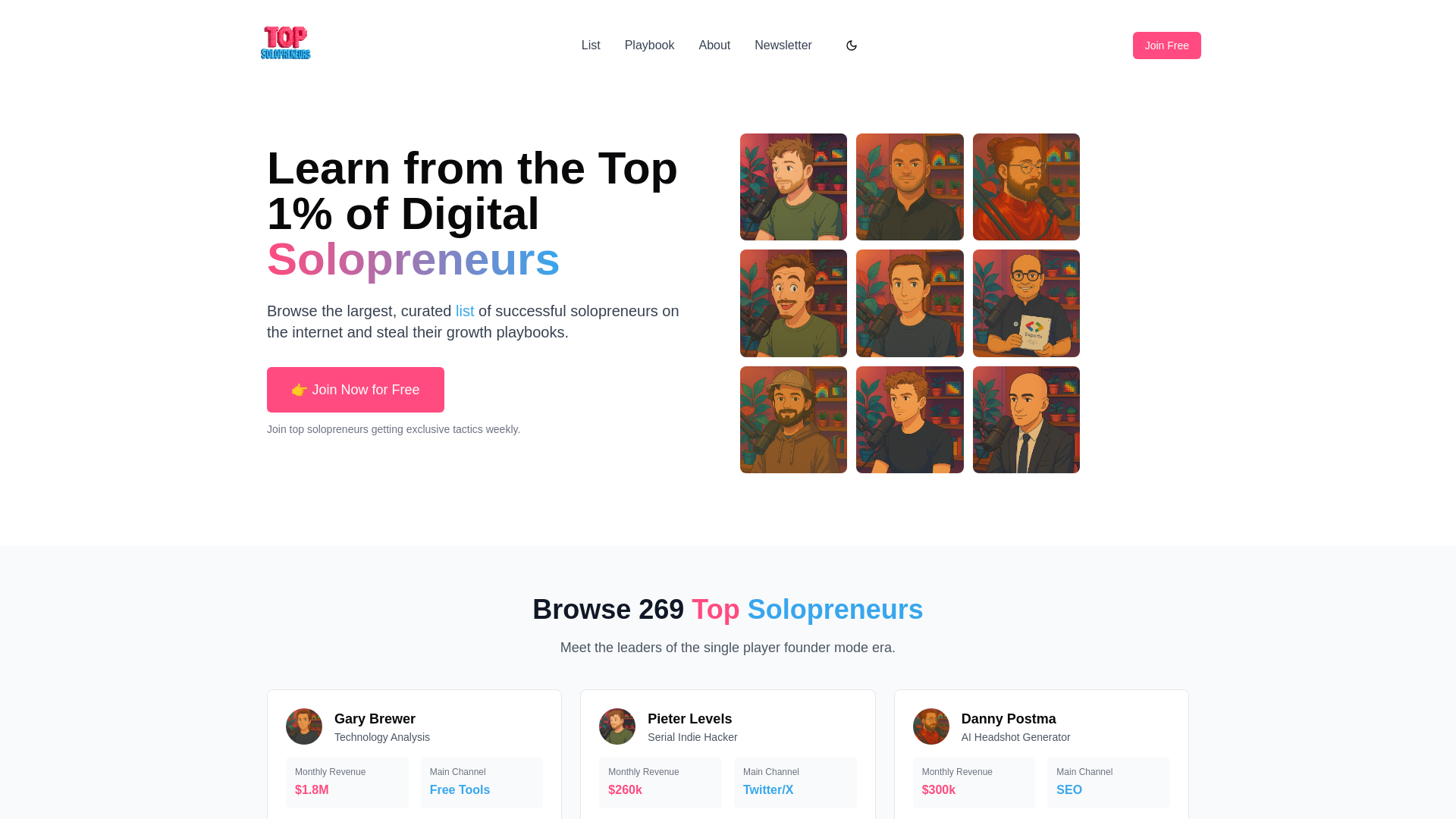 Top Solopreneurs - Learn from the Top 1% of Digital Solopreneurs