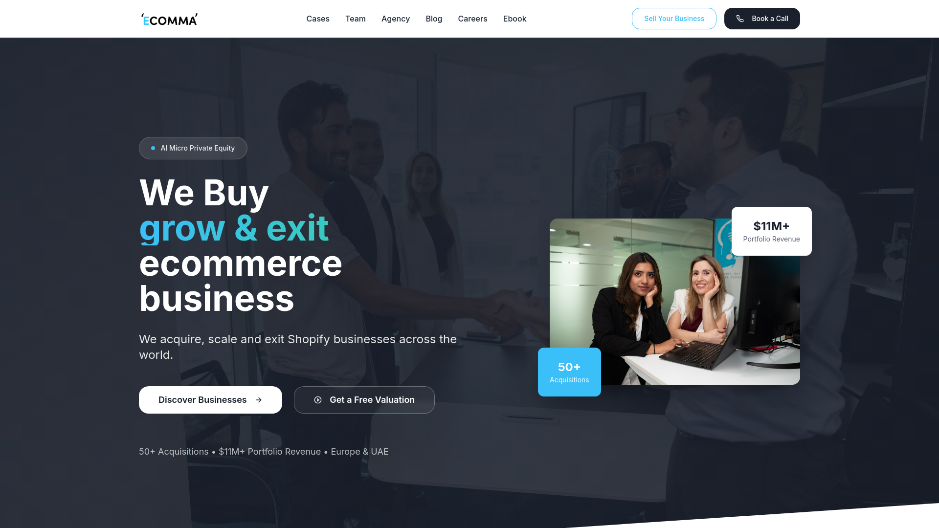 Ecomma - Micro Private Equity - We Acquire, Scale & Exit Ecommerce Brands