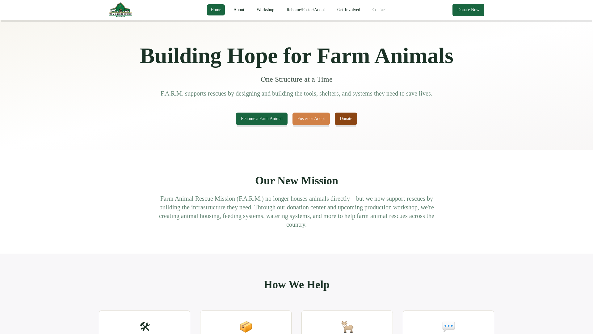 Farm Animal Rescue Mission - Building Hope for Farm Animals