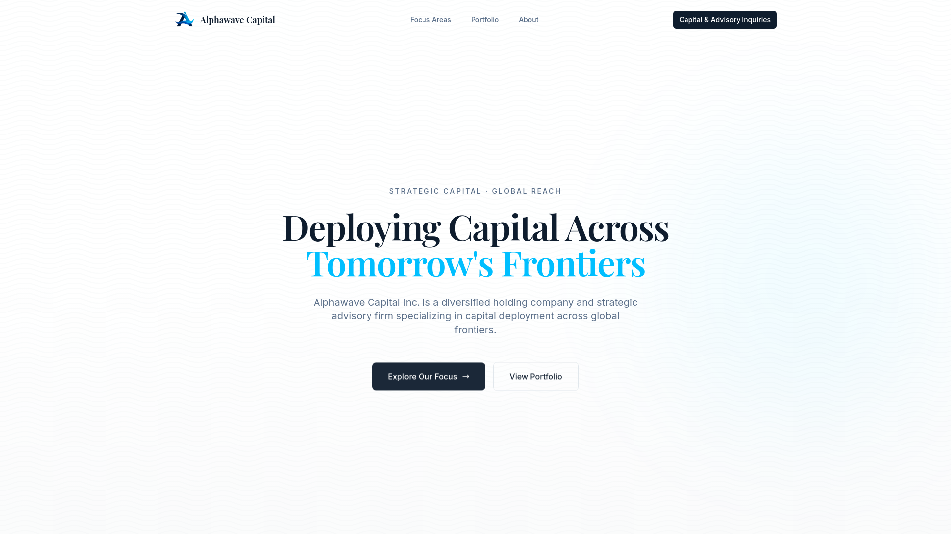 Alphawave Capital Inc. | Strategic Capital & Advisory