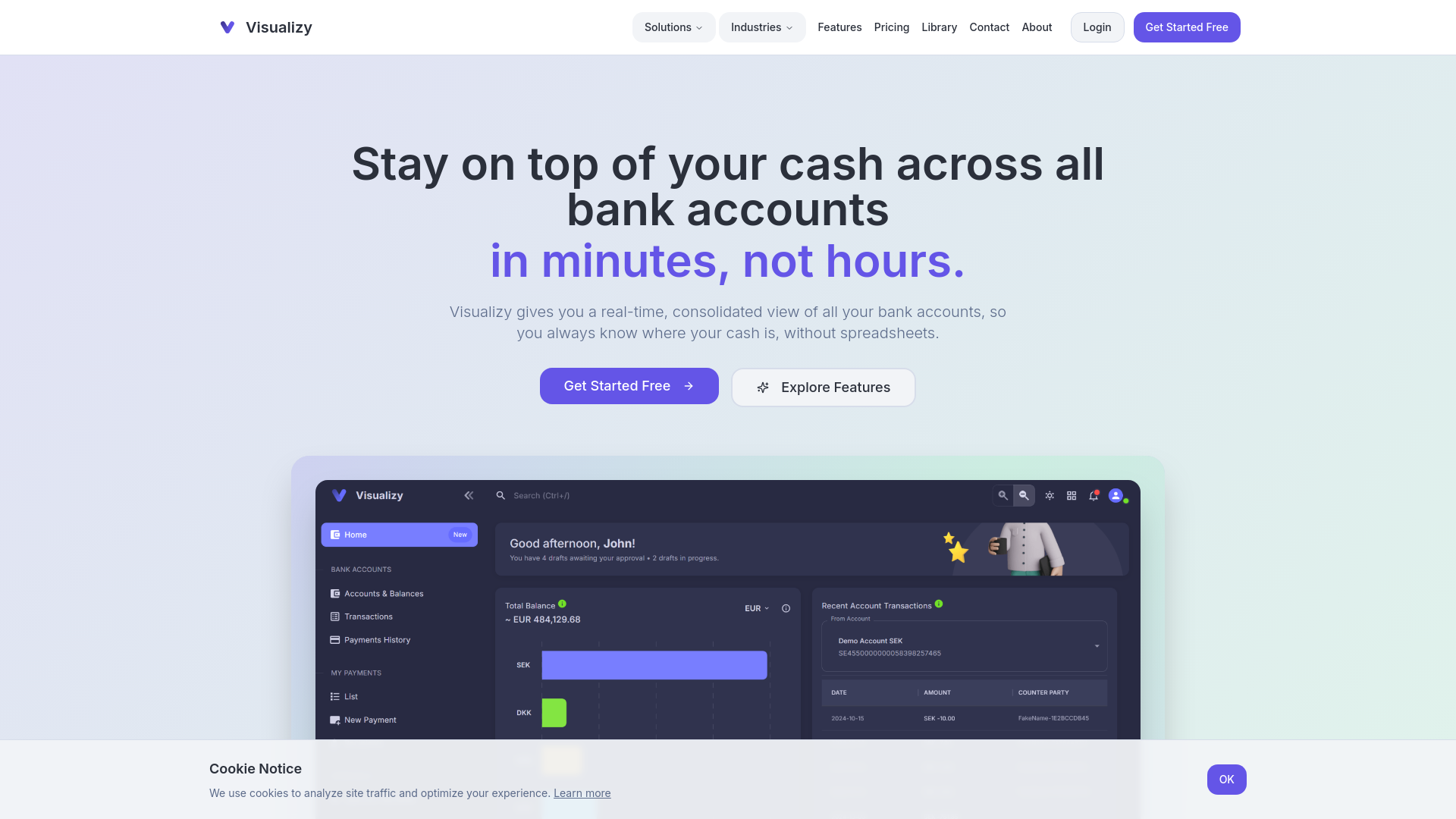 Visualizy Real-Time Cash Management & Banking Solutions