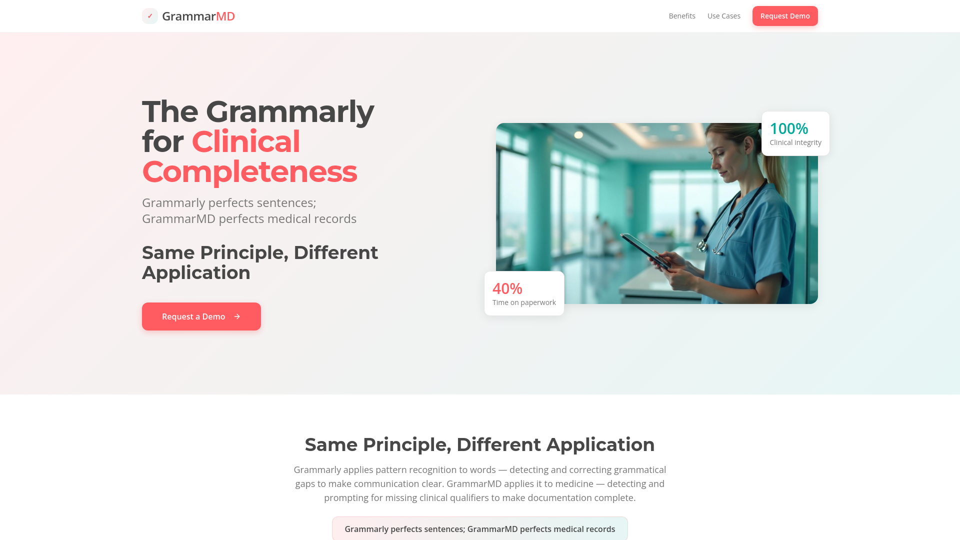 GrammarMD - The Grammarly for Clinical Completeness