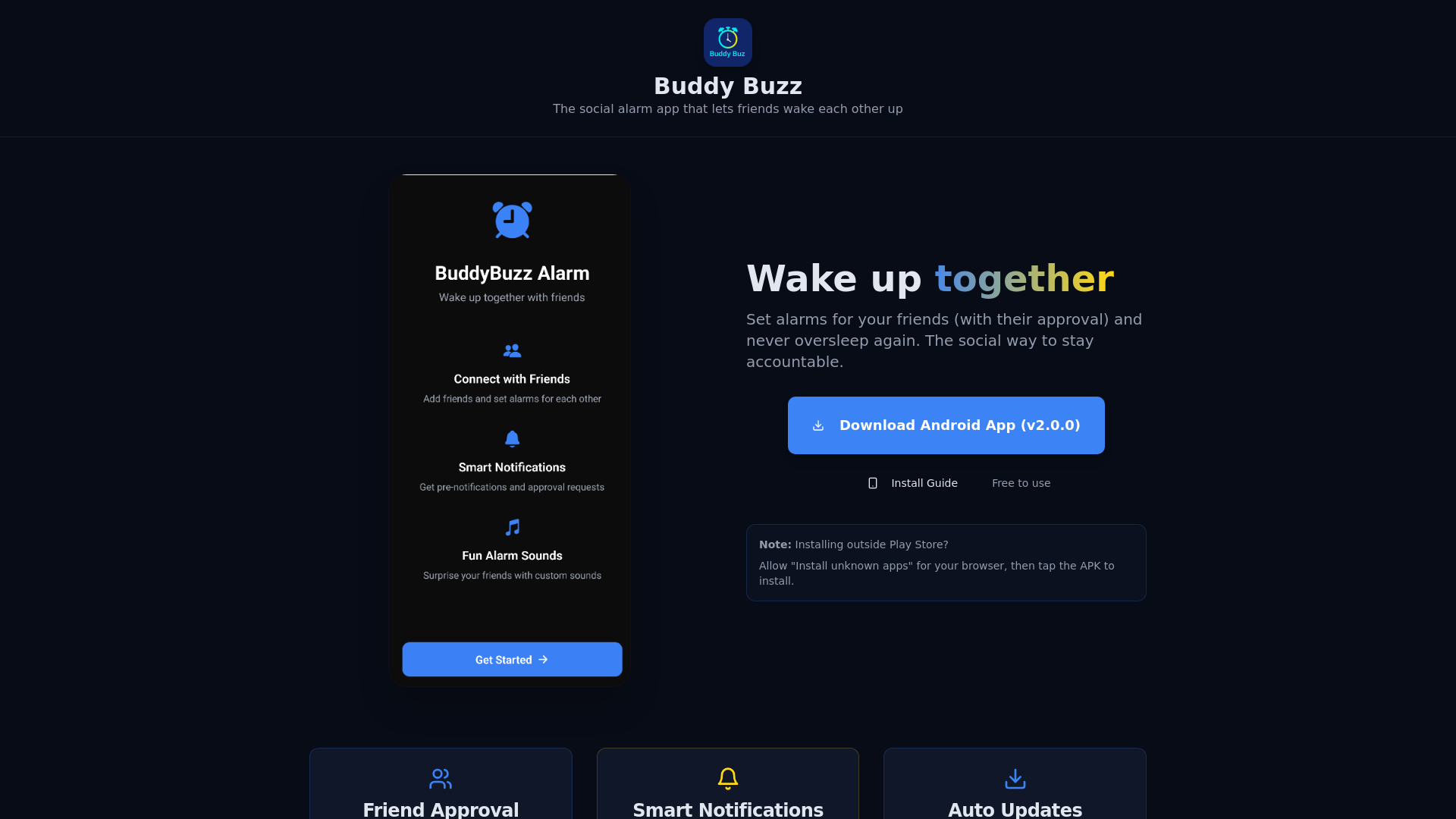 Buddy Buz - Social Alarm App | Wake Up Together