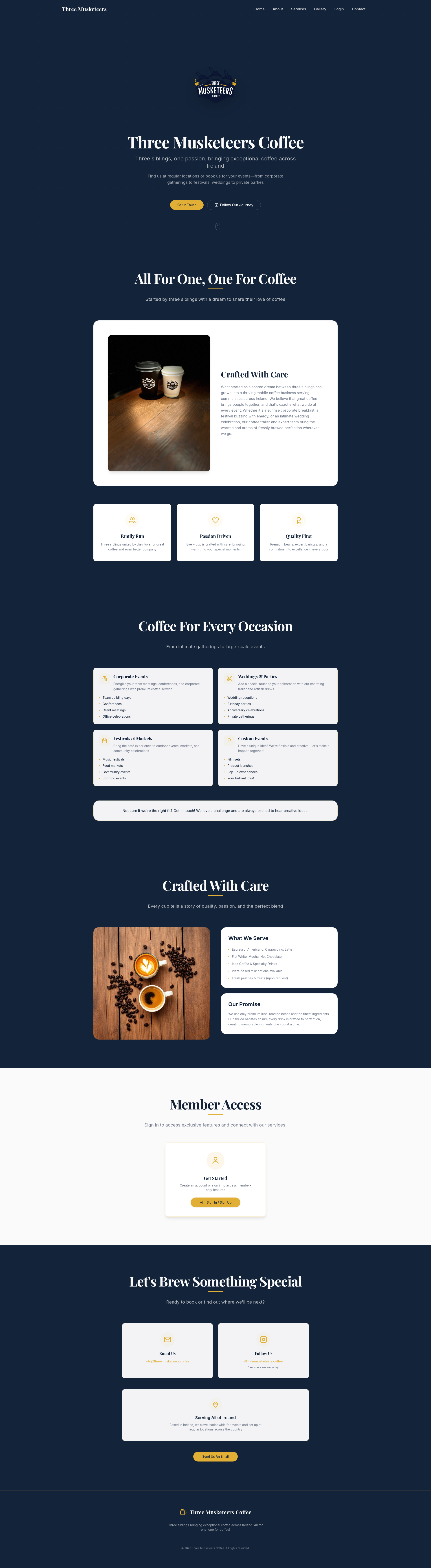 Three Musketeers Coffee | Mobile Coffee Trailer Ireland