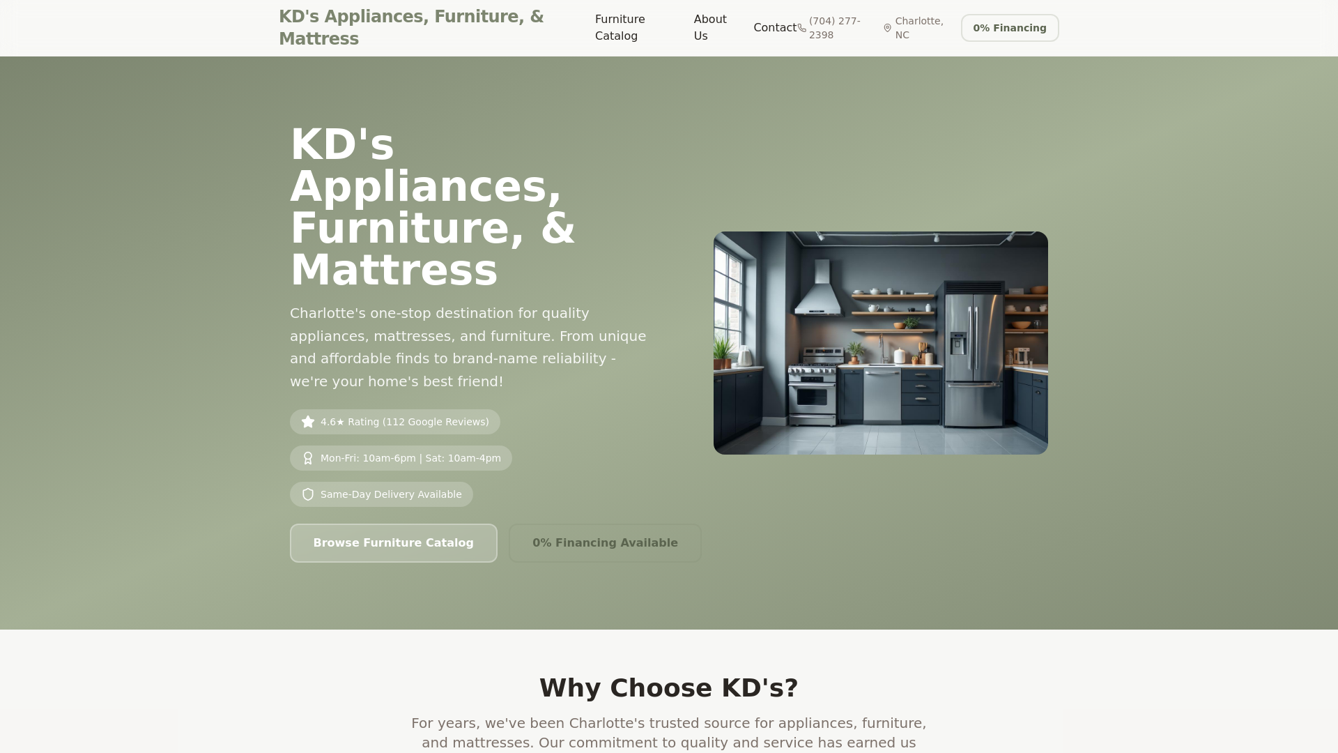 KD's Appliances, Furniture & Mattress Charlotte NC | New & Used Appliances