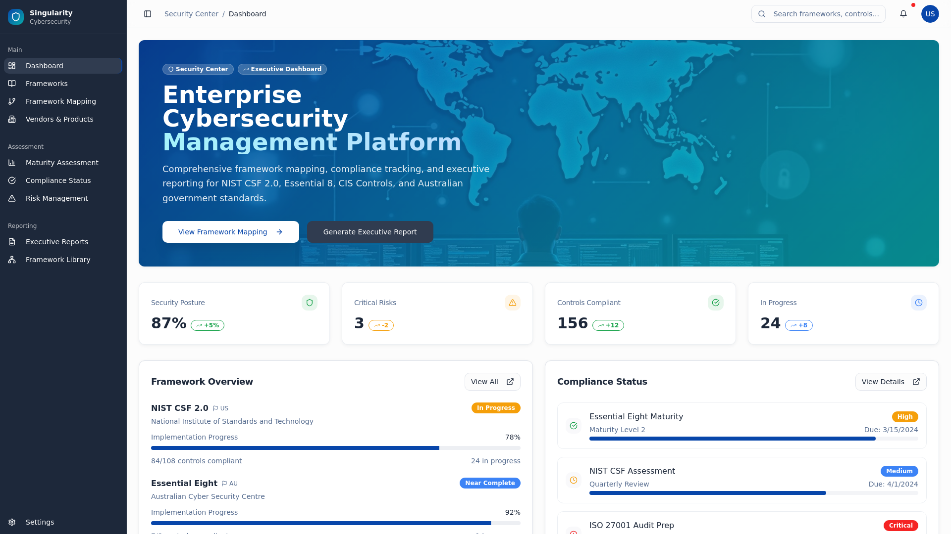 Singularity Cybersecurity | Enterprise Security Management Platform