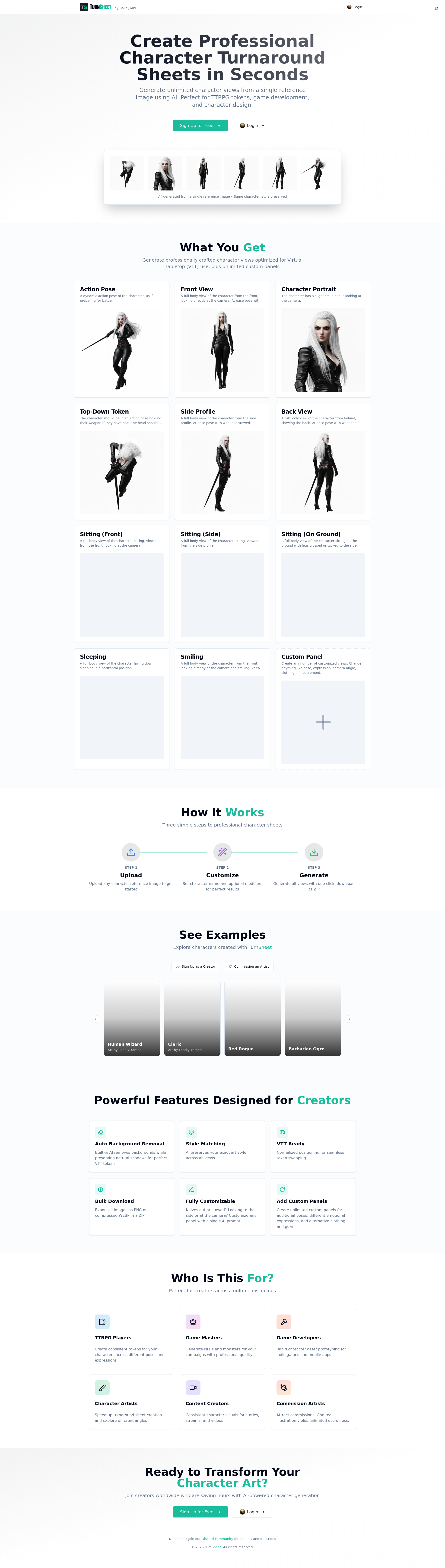 TurnSheet - Character Turnaround Generator