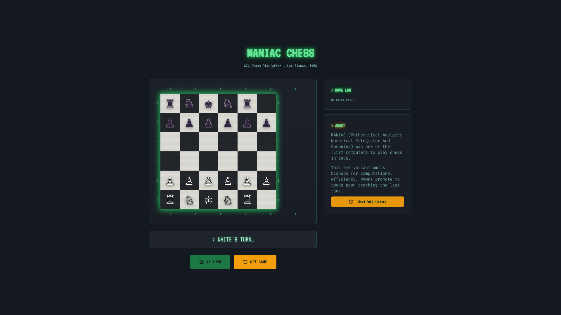 MANIAC Computer History - The First Chess Playing Machine