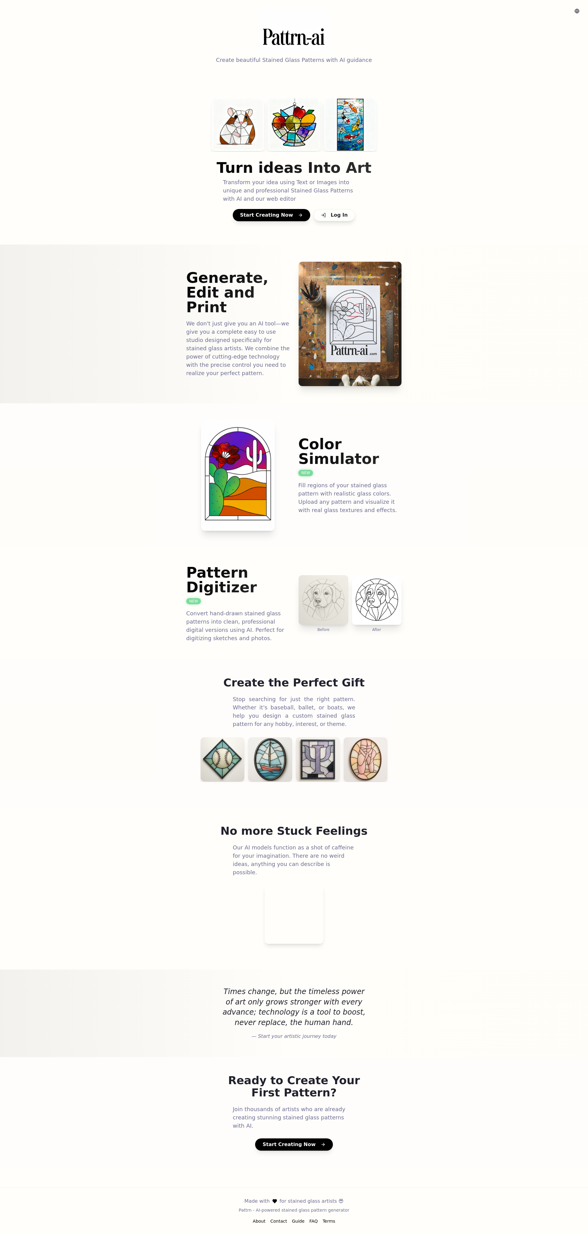 Pattrn-AI | Free AI Stained Glass Pattern Generator