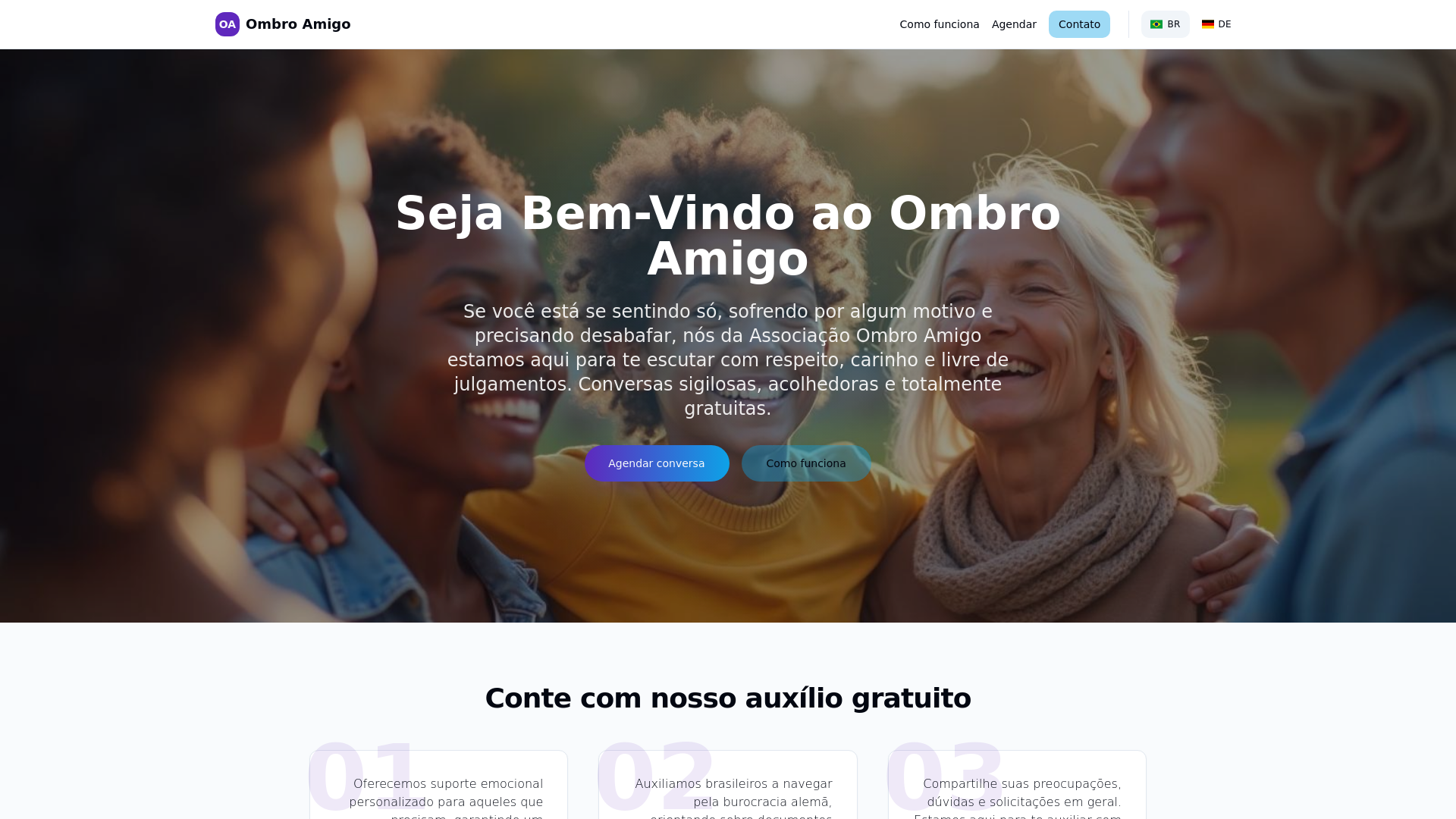 Ombro Amigo — Apoio emocional para brasileiros na Alemanha