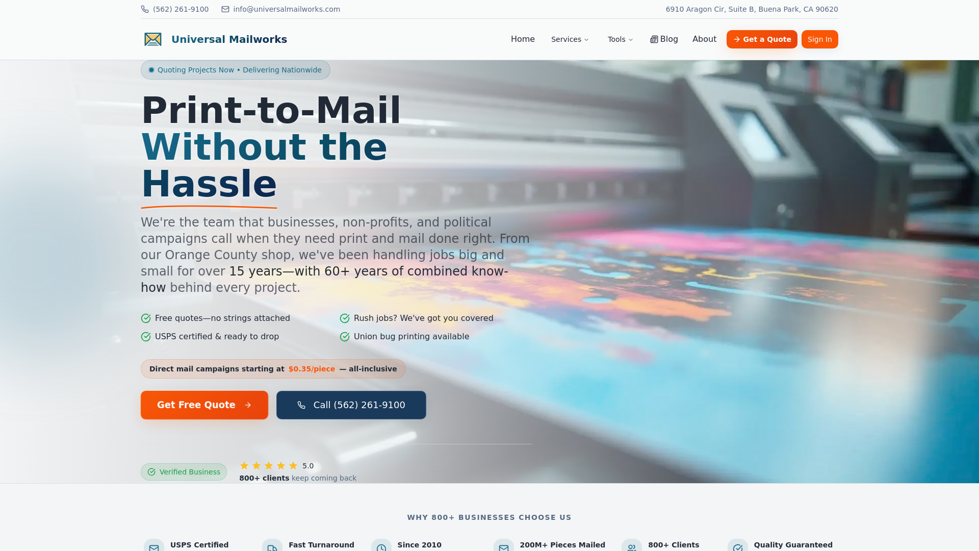 Business Cards in Huntington Beach, Orange County | Universal Mailworks