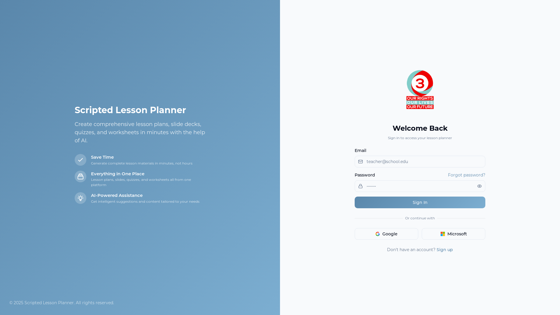 Scripted Lesson Planner