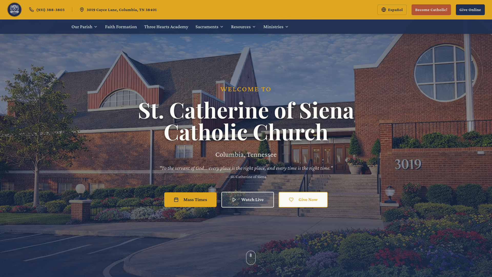 St. Catherine of Siena Catholic Church | Columbia, TN | Fr. Dan Reehil