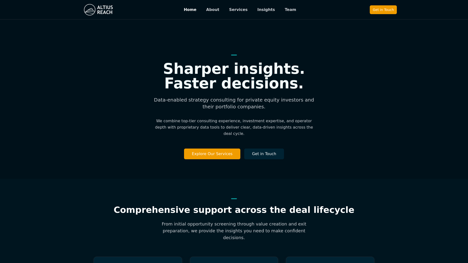 Altius Reach - Strategy Consulting for Private Equity