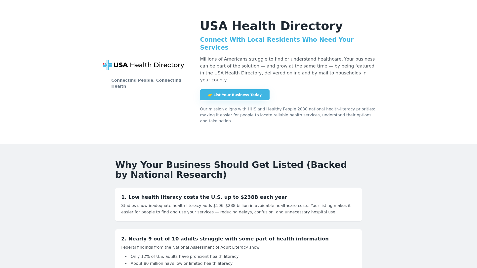 USA Health Directory - List Your Healthcare Business