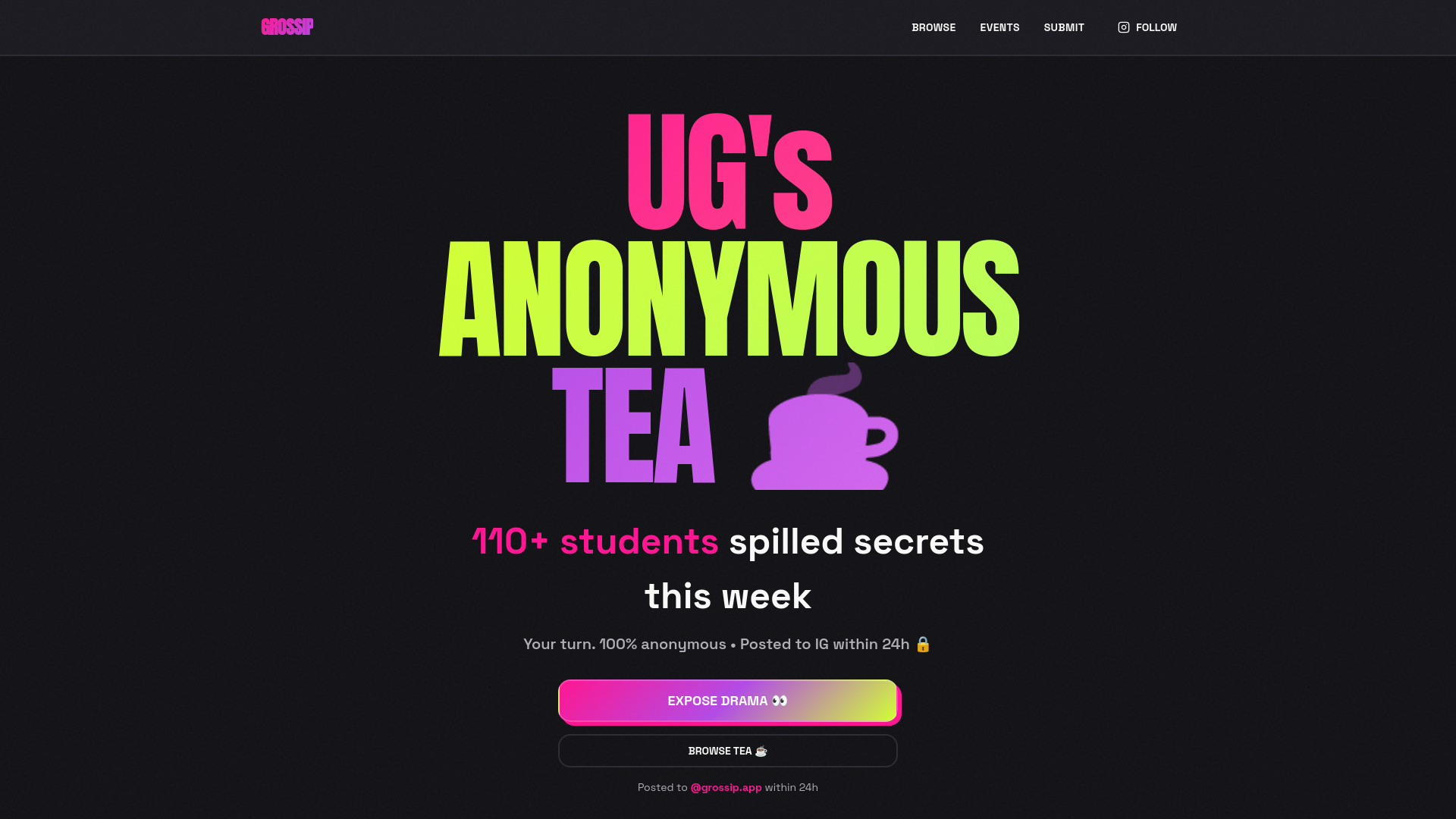 Grossip - UG's #1 Anonymous Drama Platform | Spill Your Tea Anonymously
