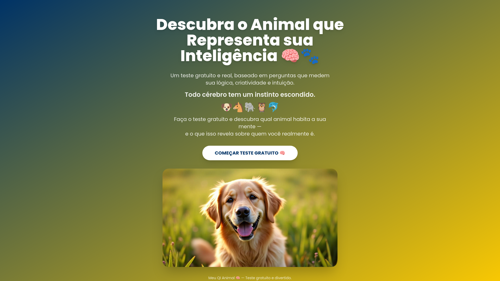 Meu QI Animal 🧠 | Descubra Qual Animal Representa Sua Inteligência