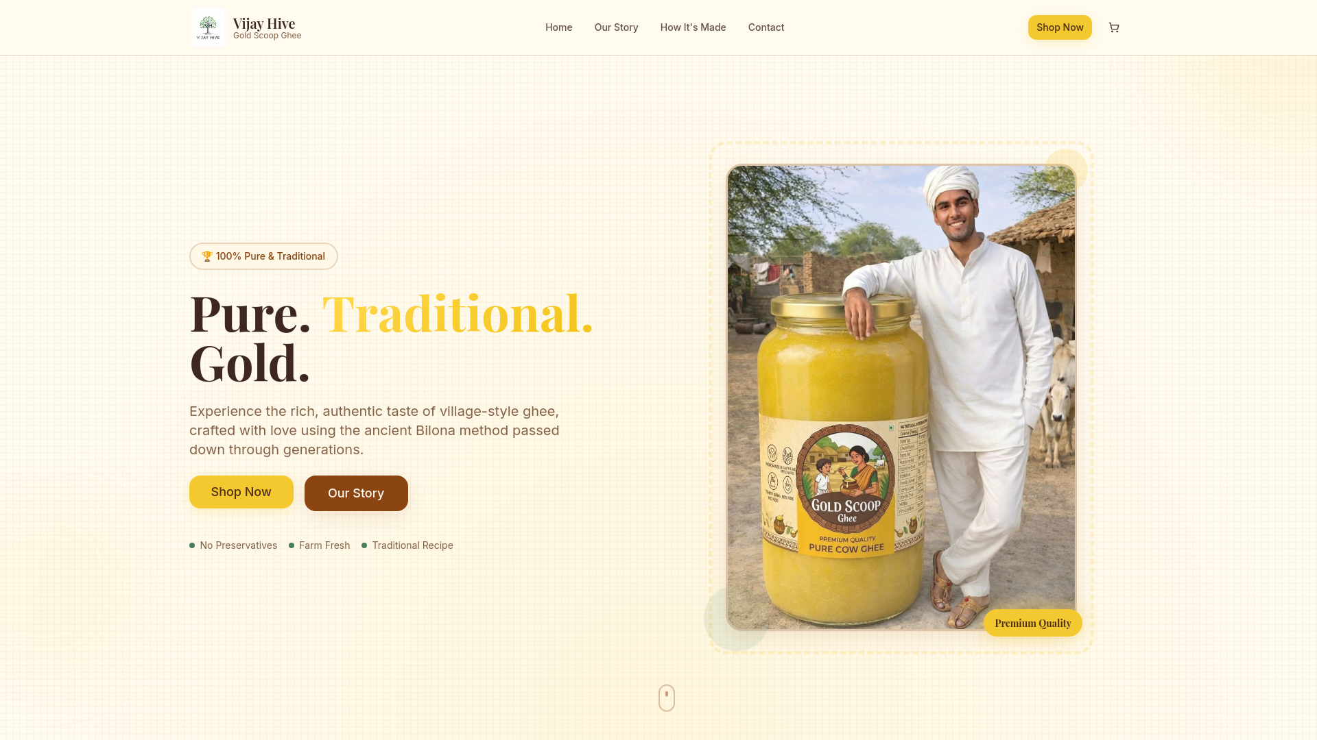 Gold Scoop Ghee | Pure Traditional Village-Style Ghee