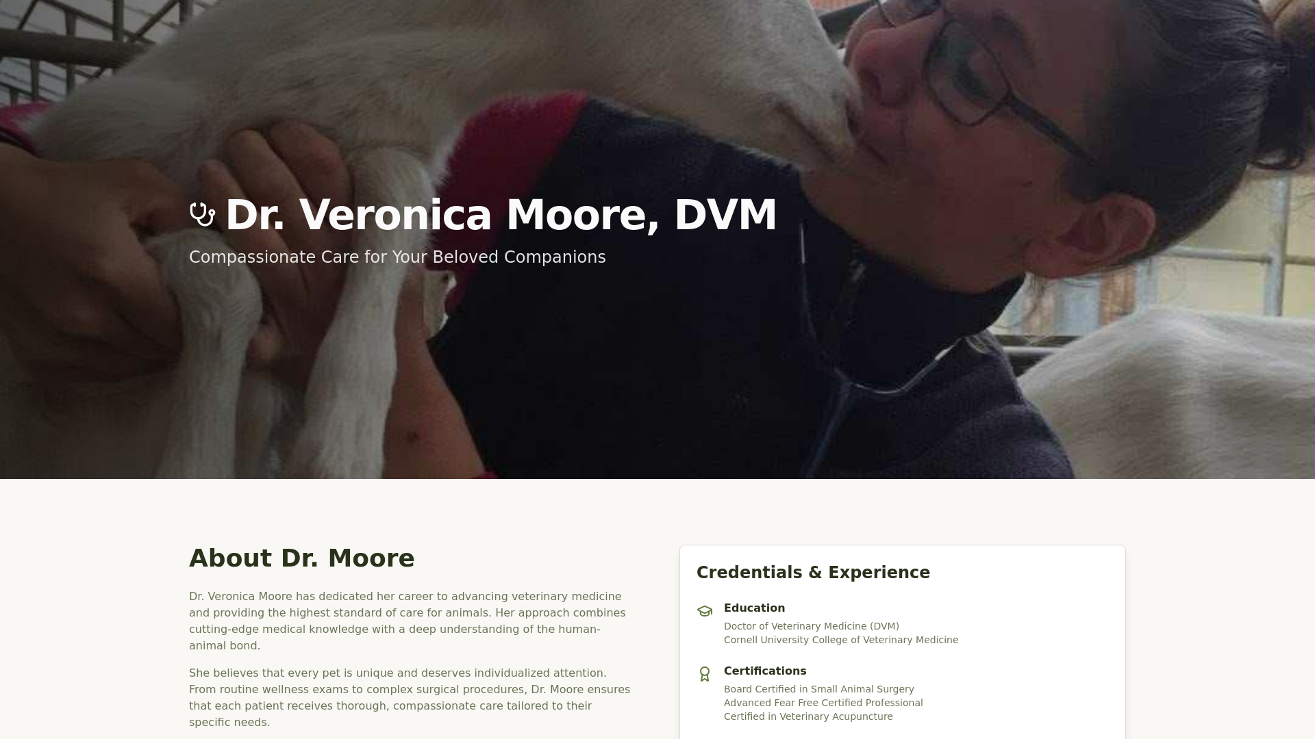 Dr. Veronica Moore, DVM - Compassionate Veterinary Care