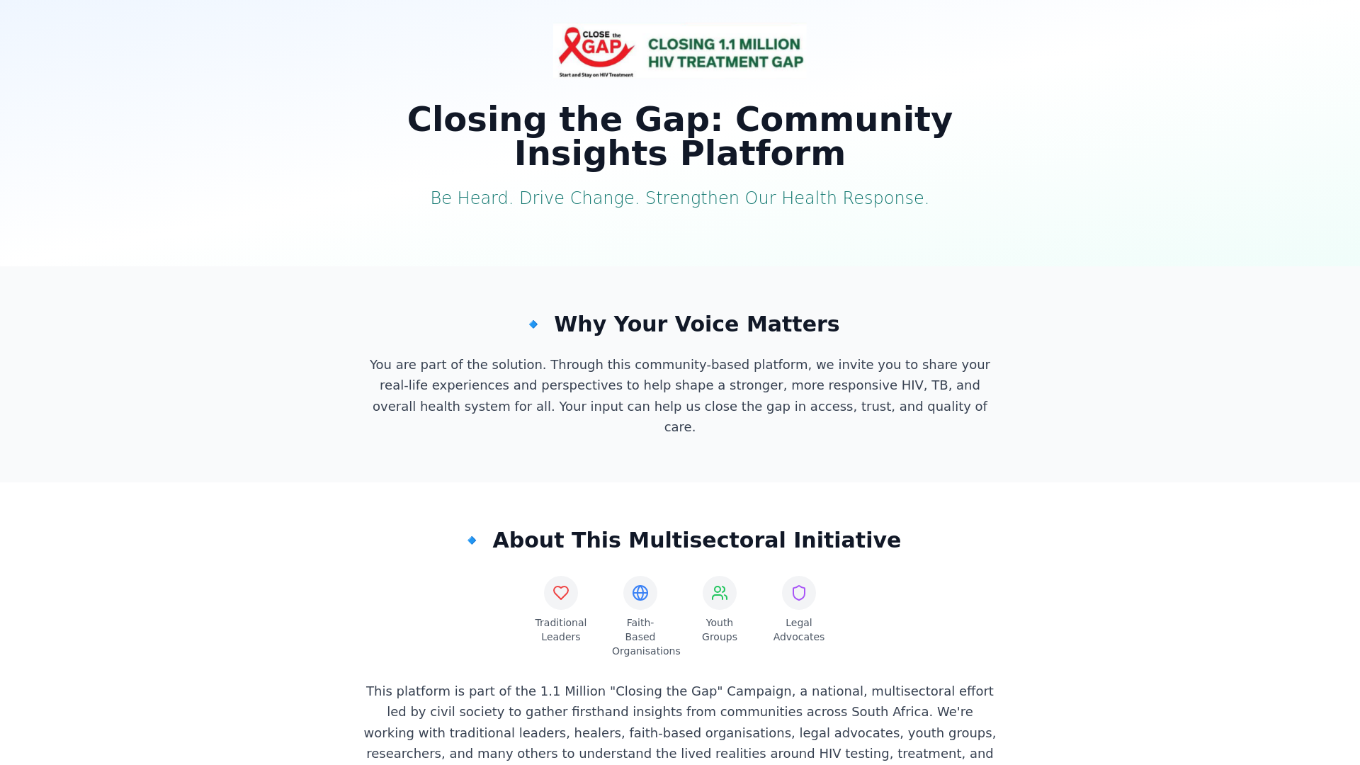 Closing the Gap: Community Insights Platform