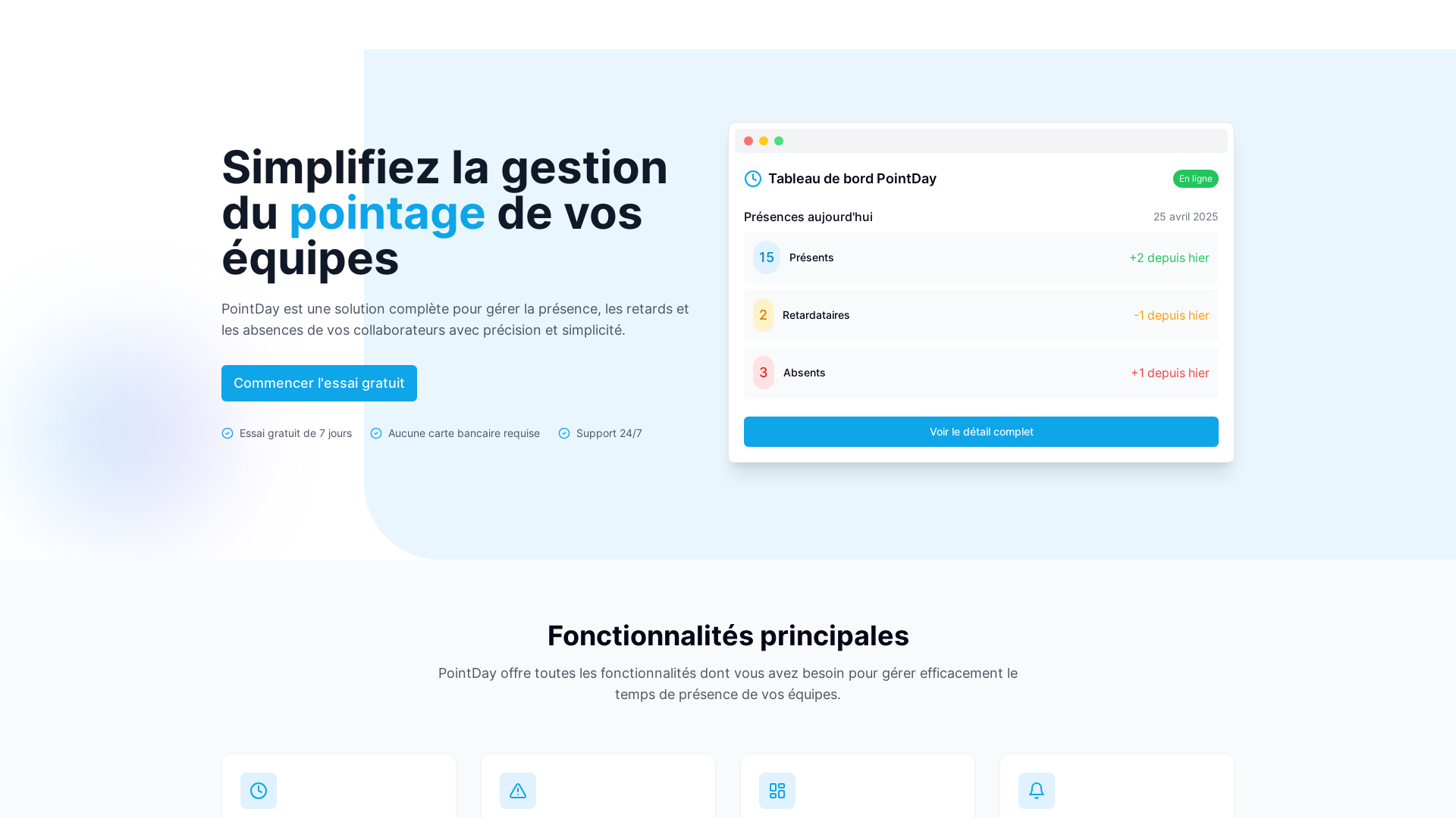 PointDay | Gestion de pointage pour entreprises