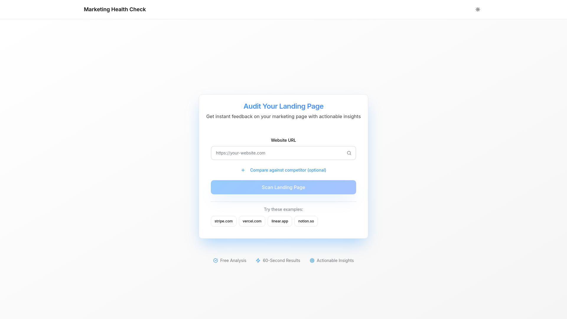 Webmobril Marketing Health Check - Optimize Your Landing Page Performance
