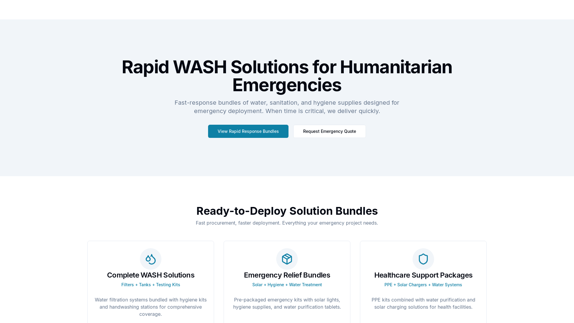 Rapid Relief Group - Emergency WASH Solutions