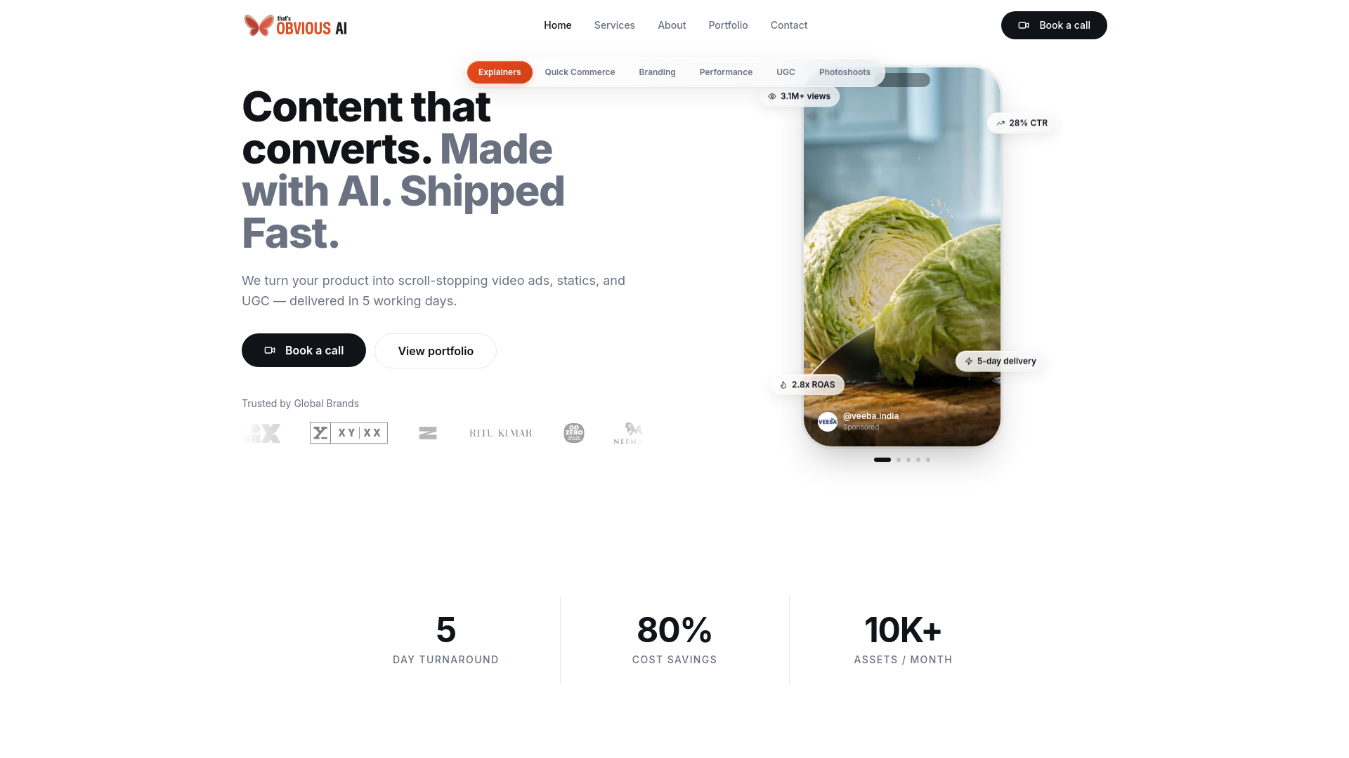 That's Obvious AI — AI-Made Video Ads, Statics & UGC