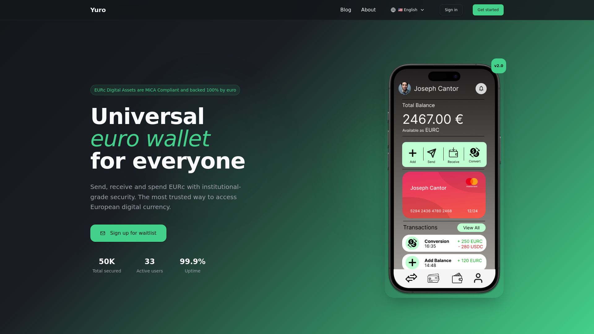Euro Wallet - Digital EURC Stablecoin Wallet