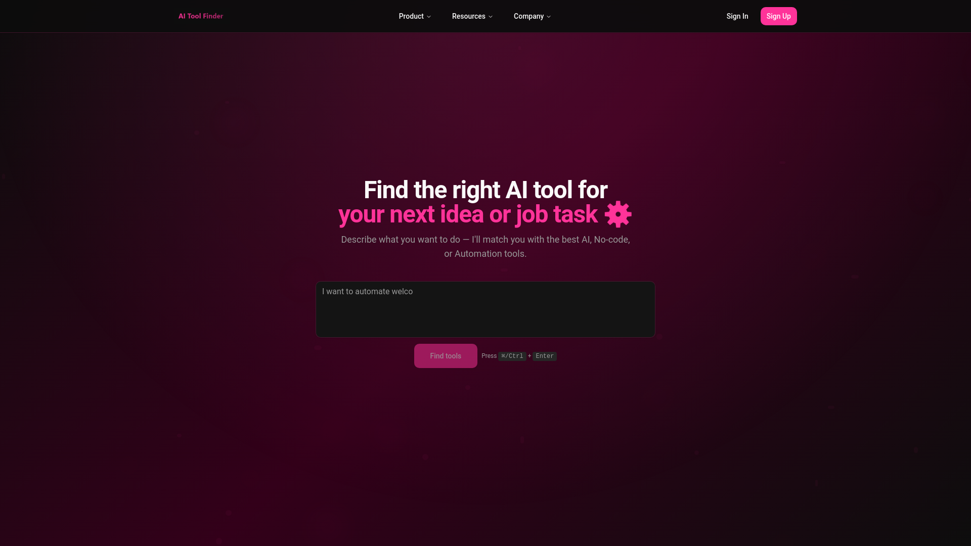 ToolMatcher — Find the right tool for your next idea