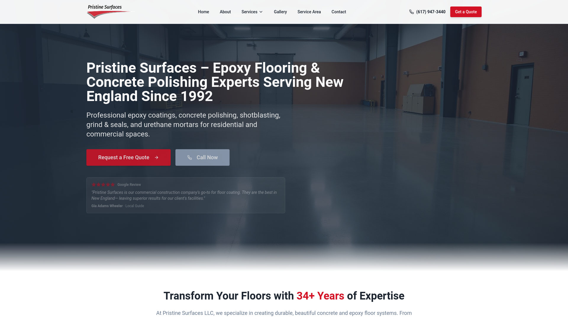 Epoxy Flooring & Concrete Polishing Abington MA | Pristine Surfaces