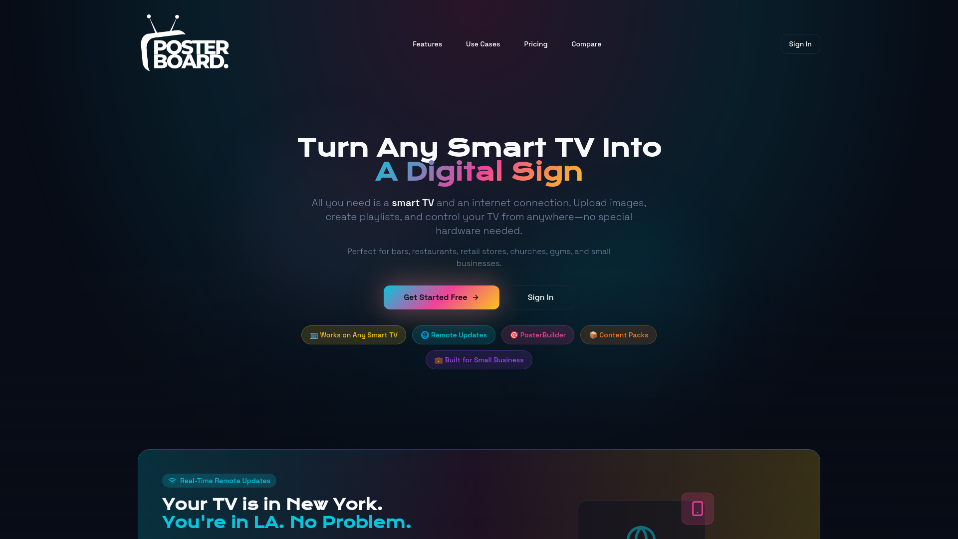 PosterBoard - Digital Signage Software Made Simple | Cloud Signage for TVs