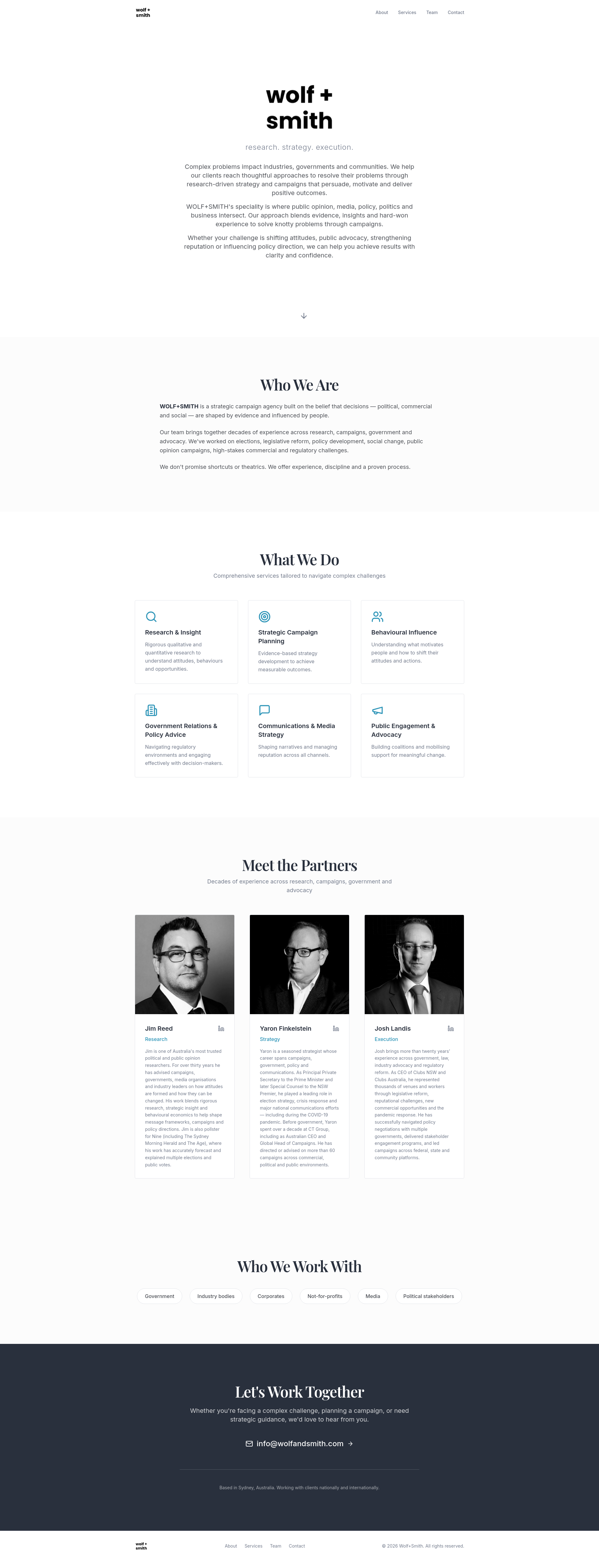 Wolf+Smith | Research. Strategy. Execution.