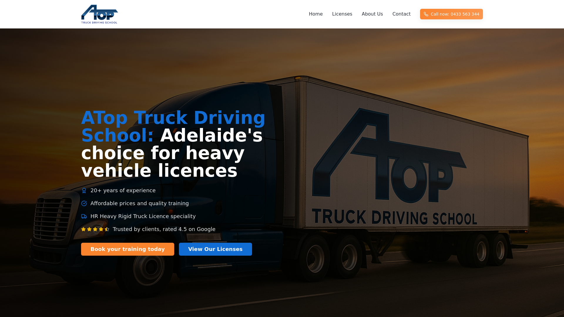 ATop Truck Driving School Adelaide | Professional Truck License Training
